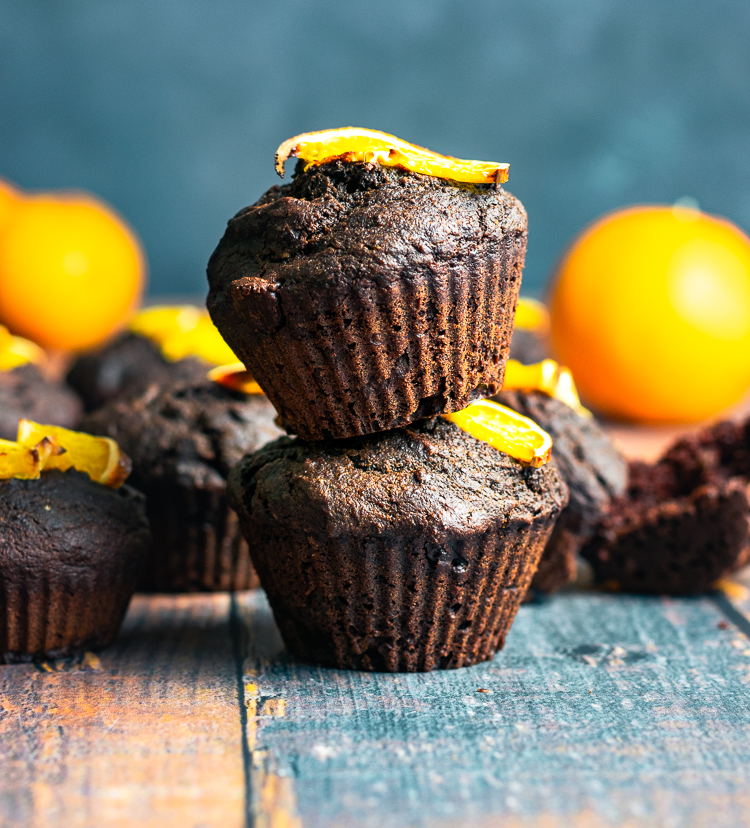 Chocolate Orange Muffins (Vegan, Whole Grain) - Ellie Likes Cooking