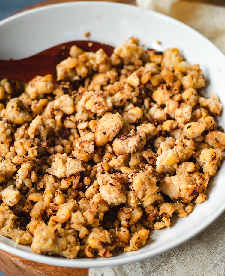 Sesame Tempeh Crumbles - Ellie Likes Cooking
