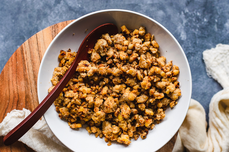 Sesame Tempeh Crumbles - Ellie Likes Cooking