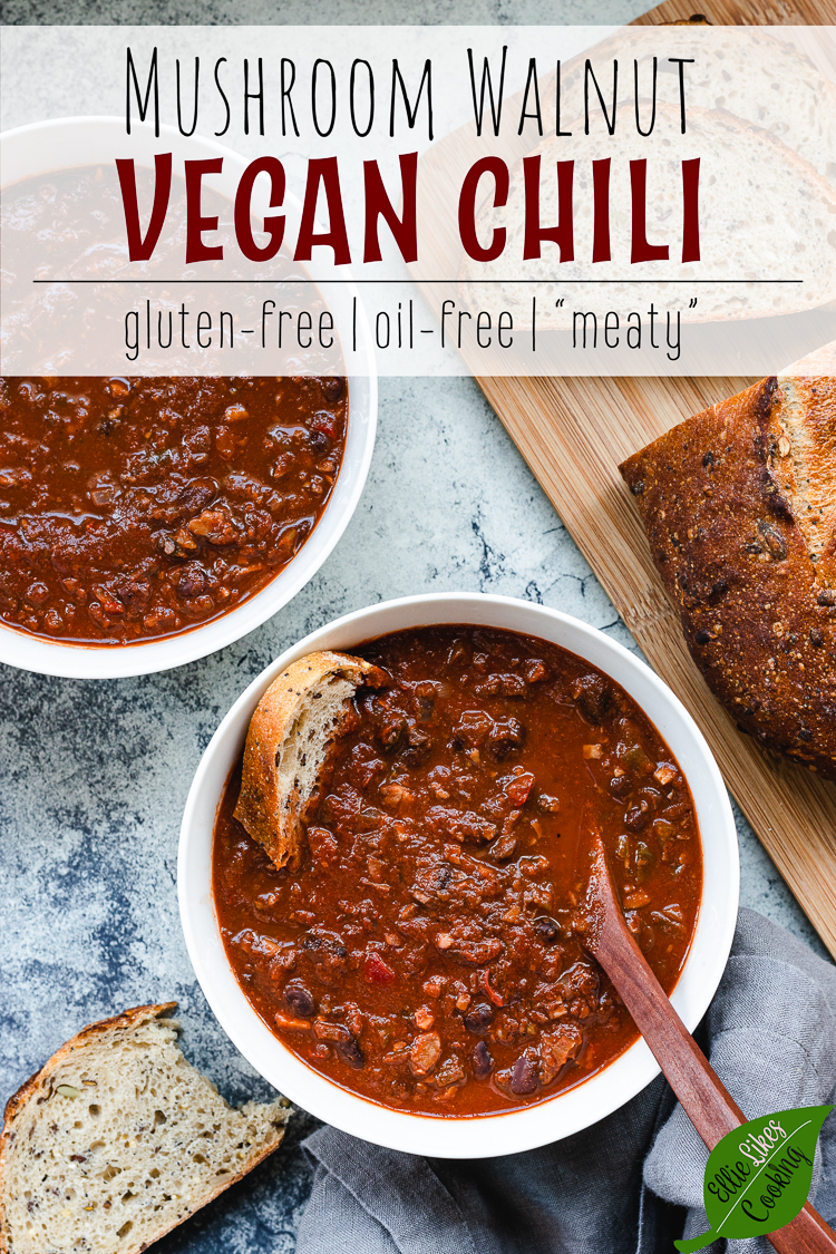 Vegan Mushroom Walnut Chili - Ellie Likes Cooking