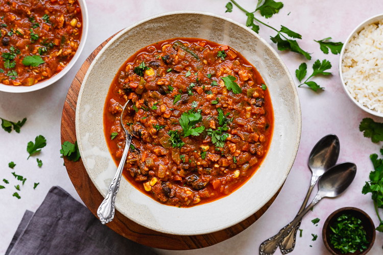 Tempeh Miso Chili (Vegan, Gluten-Free) - Ellie Likes Cooking