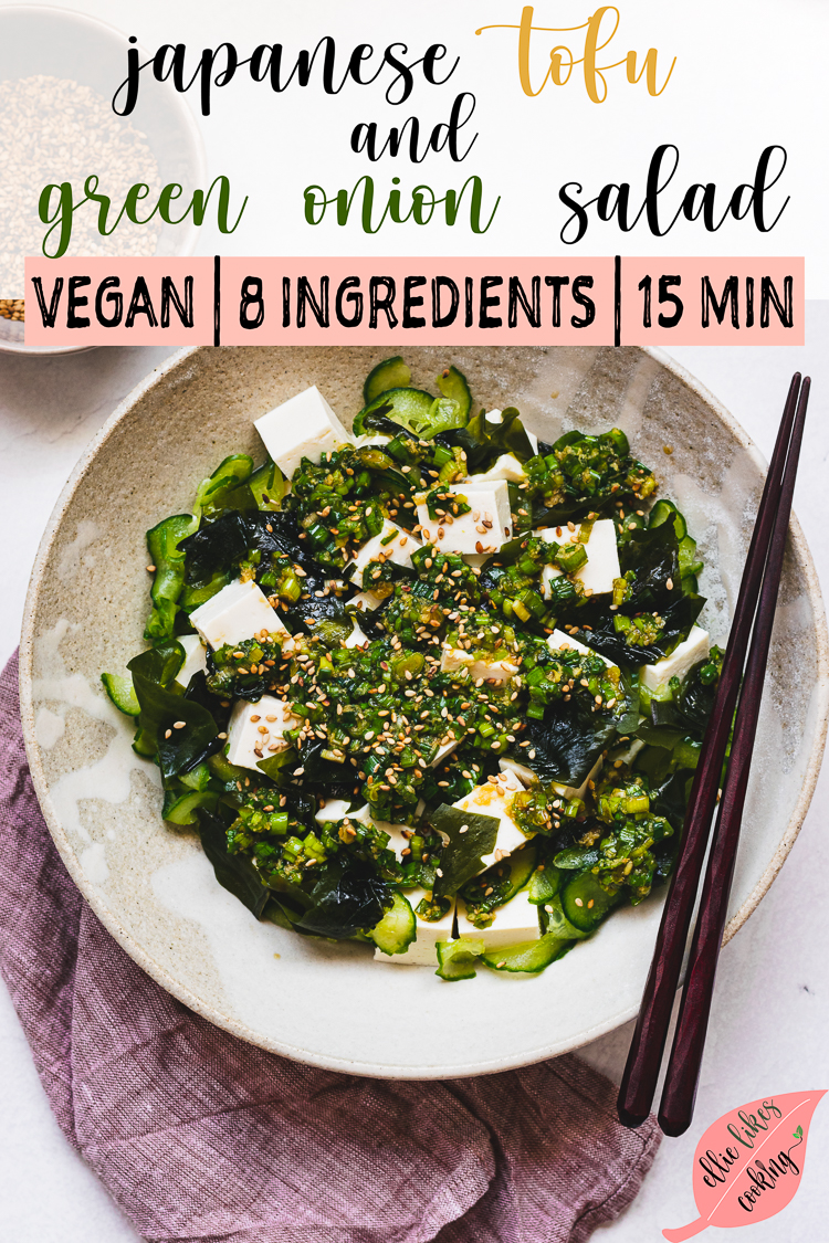 Tofu and Green Onion Salad | ネギと豆腐サラダ - Ellie Likes Cooking