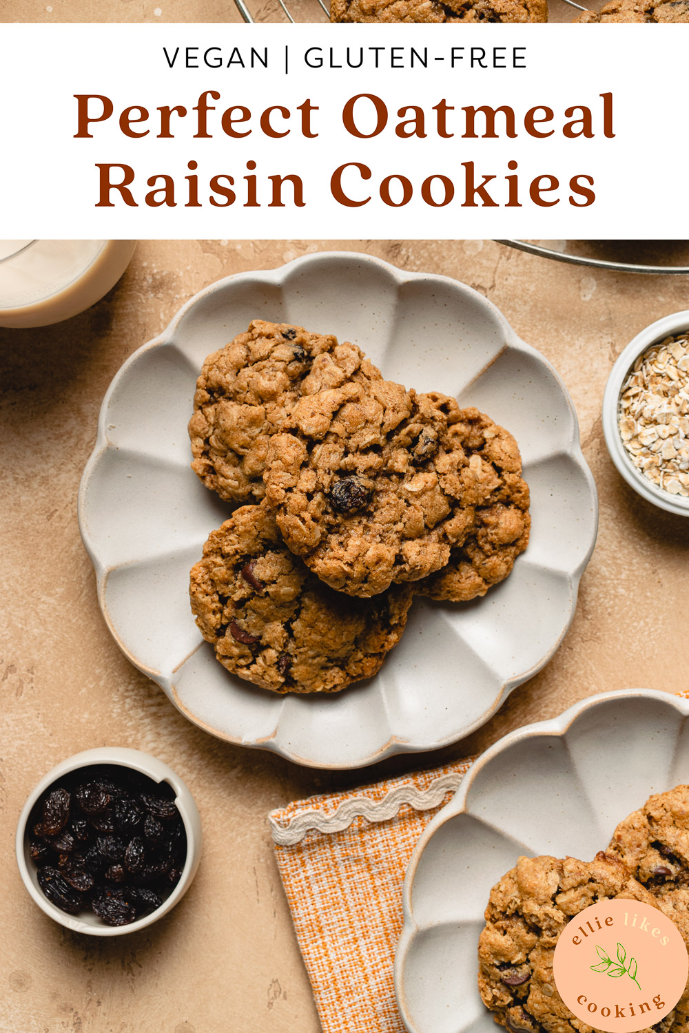 Thin And Crispy Vegan Oatmeal Raisin Cookies Ellie Likes Cooking