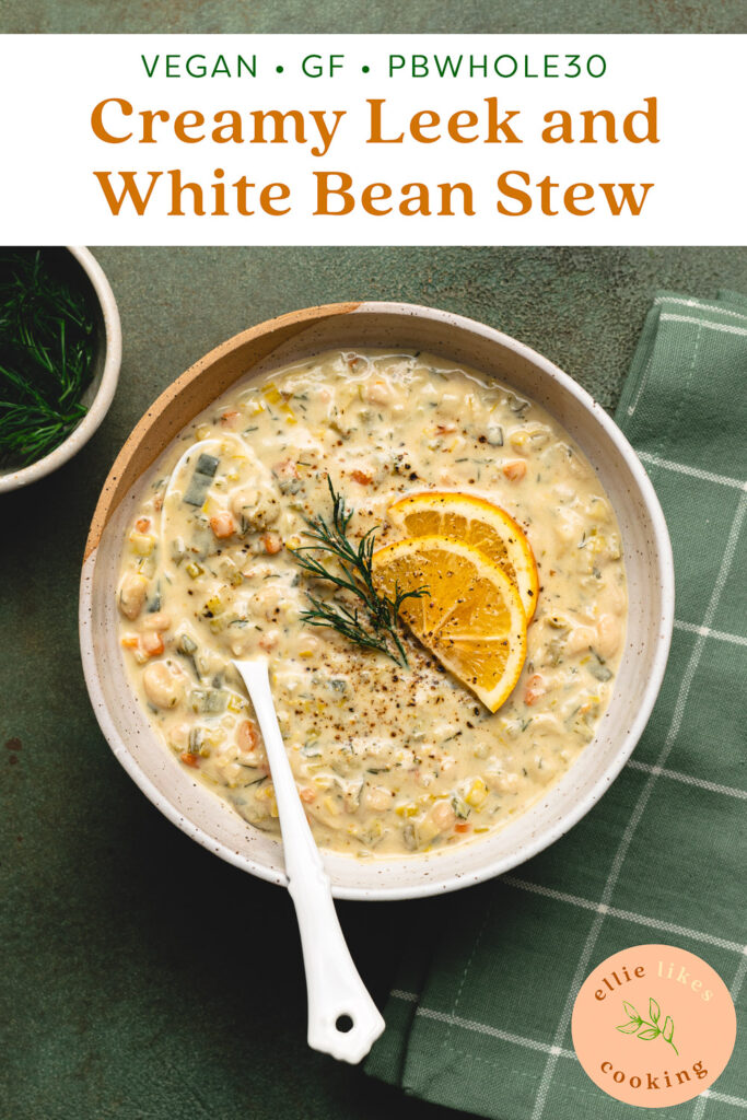 Leek and White Bean Stew - Ellie Likes Cooking