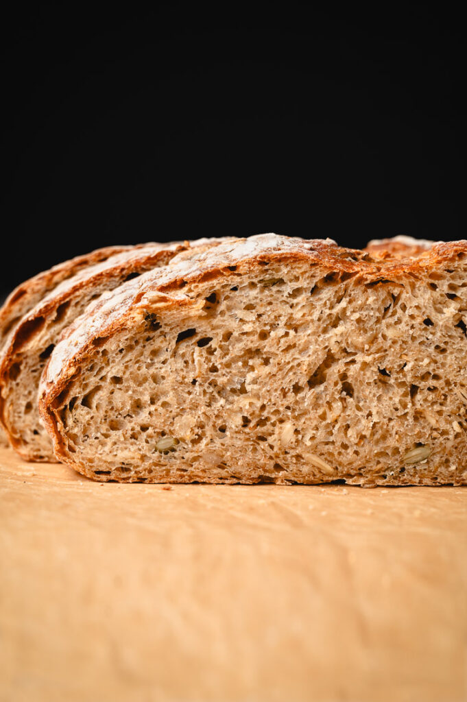 Seeded Multigrain Bread (No Knead) - Ellie Likes Cooking