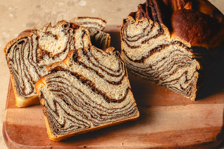 Chocolate Marble Milk Bread (Vegan) - Ellie Likes Cooking