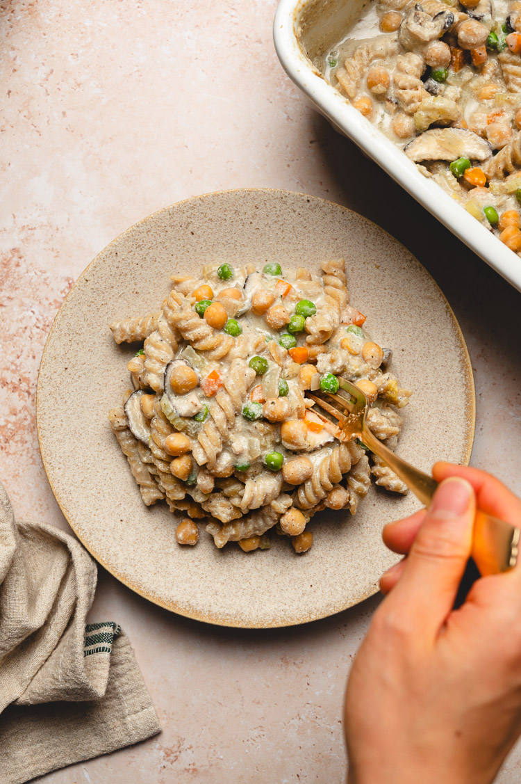 Chickpea Noodle Casserole (Vegan, No-Boil) - Ellie Likes Cooking