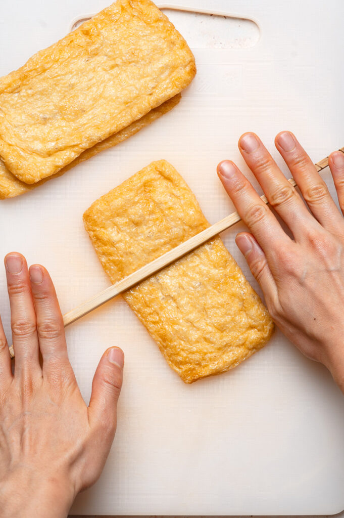 Homemade Inari Age いなり揚げ - Ellie Likes Cooking