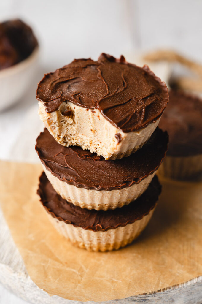 Frozen Snickers Mousse Cups - Ellie Likes Cooking