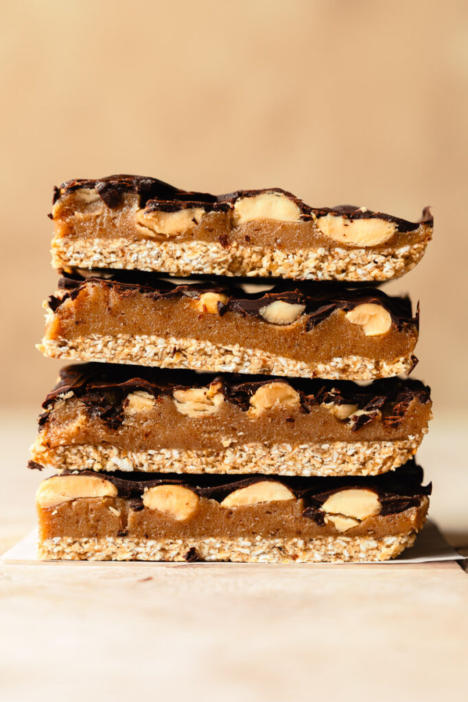 Healthy Date Snickers Bars - Ellie Likes Cooking