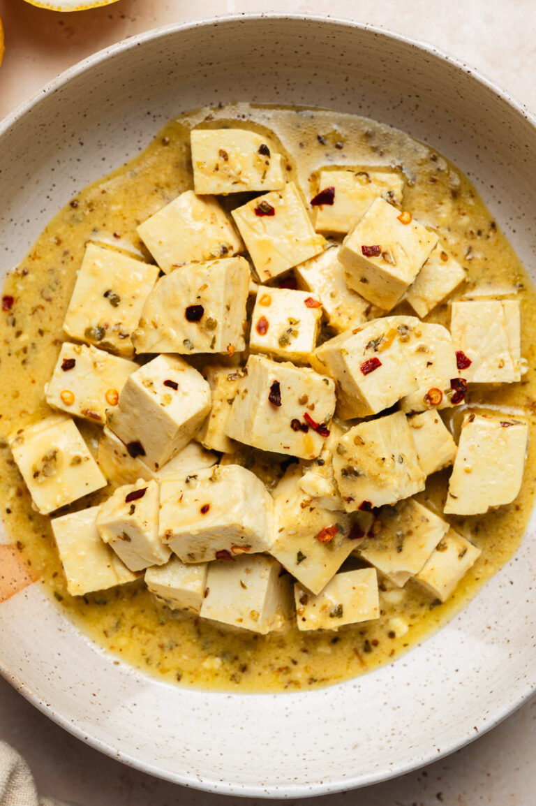 Vegan Feta Cheese (Tofu Feta) - Ellie Likes Cooking